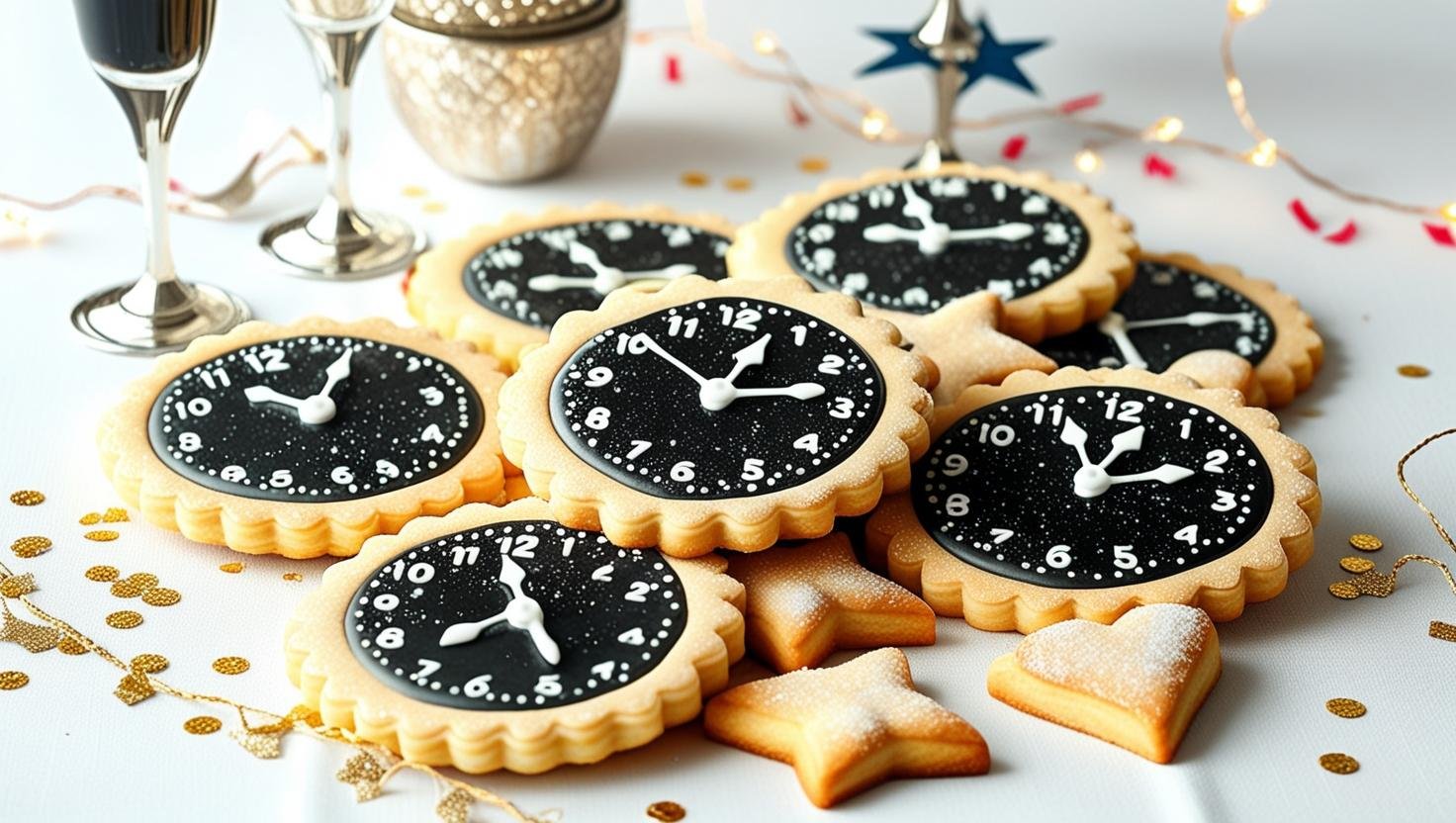 Midnight Clock Sugar Cookies for a Festive New Year’s Eve