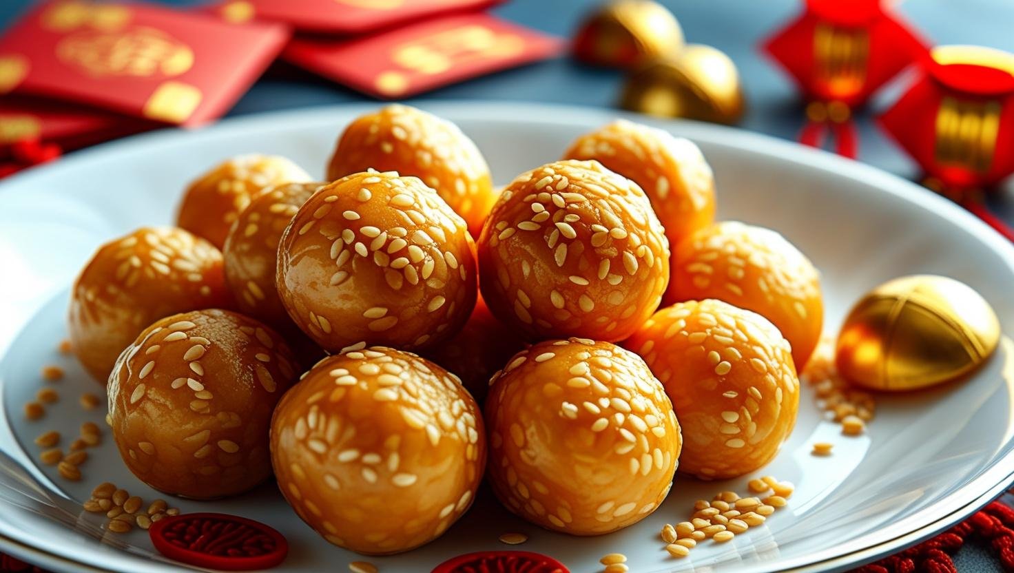 Crispy Sesame Seed Balls Recipe for Good Luck and Festivity
