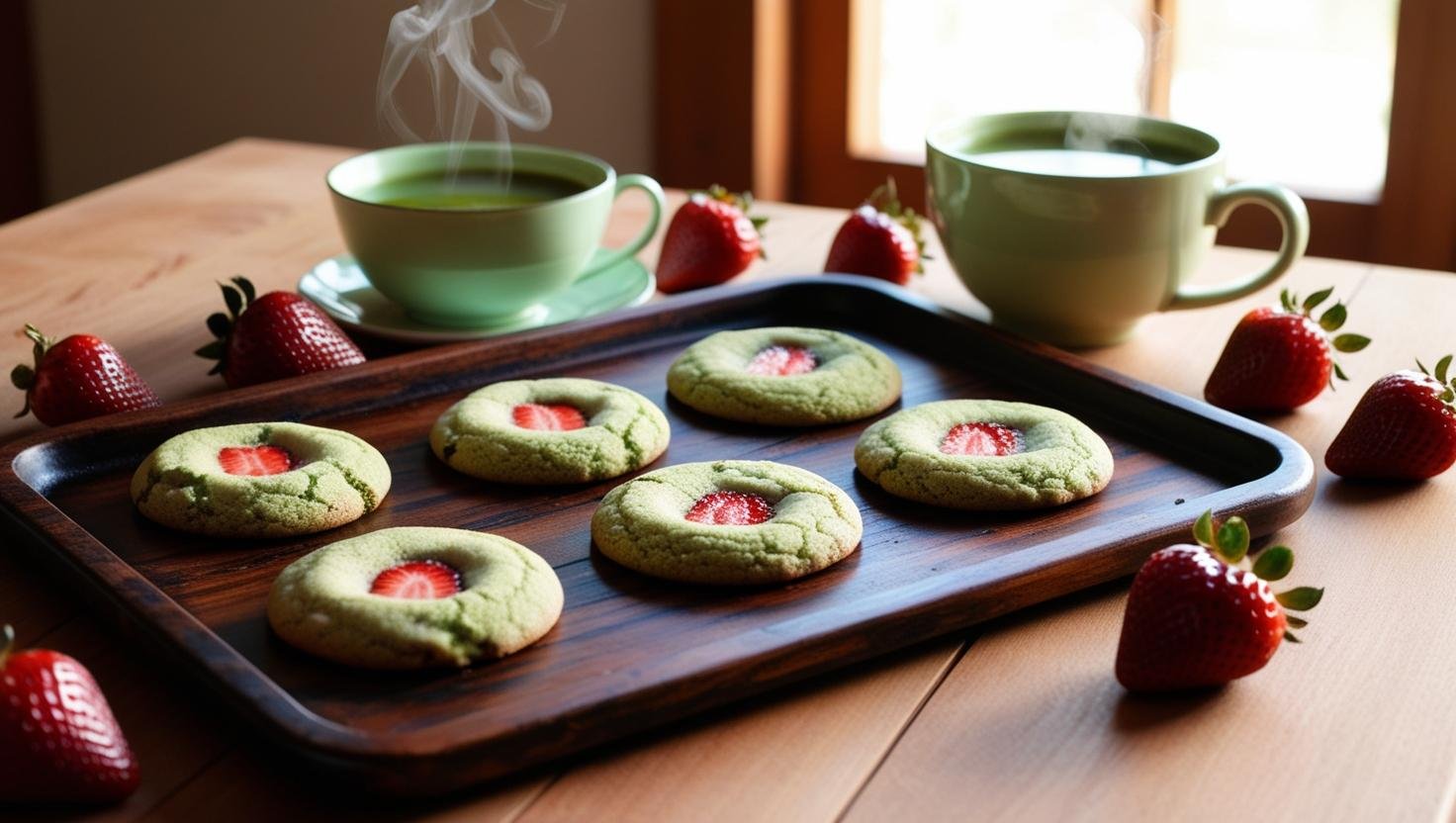 Strawberry Matcha Cookies That Are Almost Too Pretty to Eat