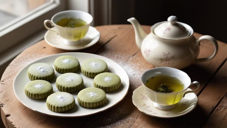 Delicate Matcha Shortbread Cookies for Tea Time Bliss