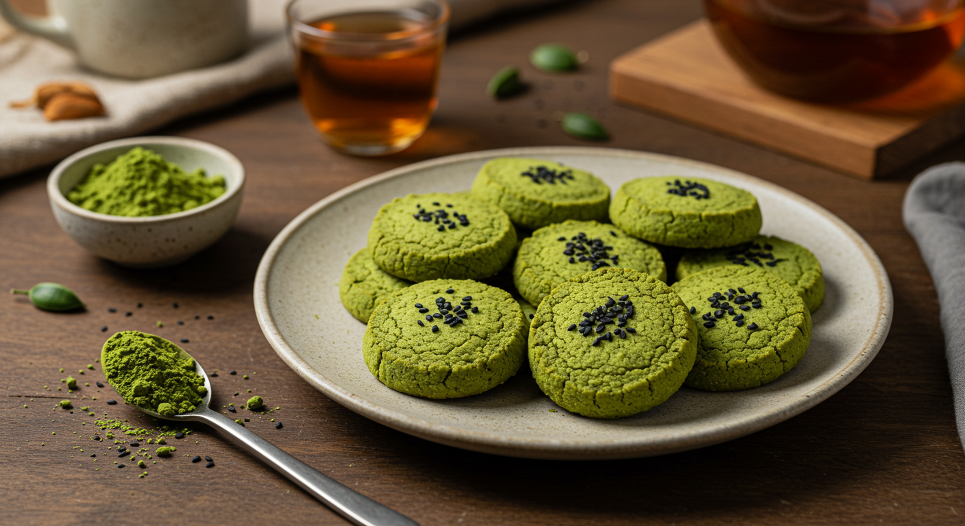 Matcha-Black Sesame Cookies That Melt in Your Mouth